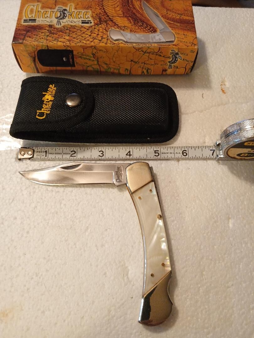 CHEROKEE STONE WORKS KNIFE POCKET KNIFE, CSW-549MOP, MOTHER OF PEARL ...