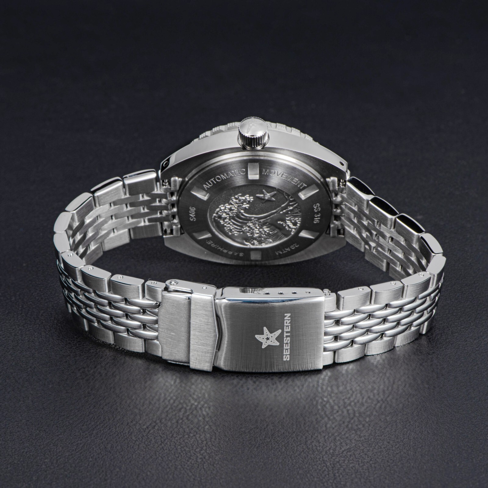 SEESTERN SUB300T, Full Lume Military, NH35, Sapphire, Black, 200m Diver ...