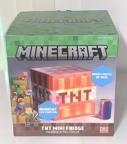 Minecraft TNT Mini Fridge Thermoelectric Light Up Cooler 6.7 College ...