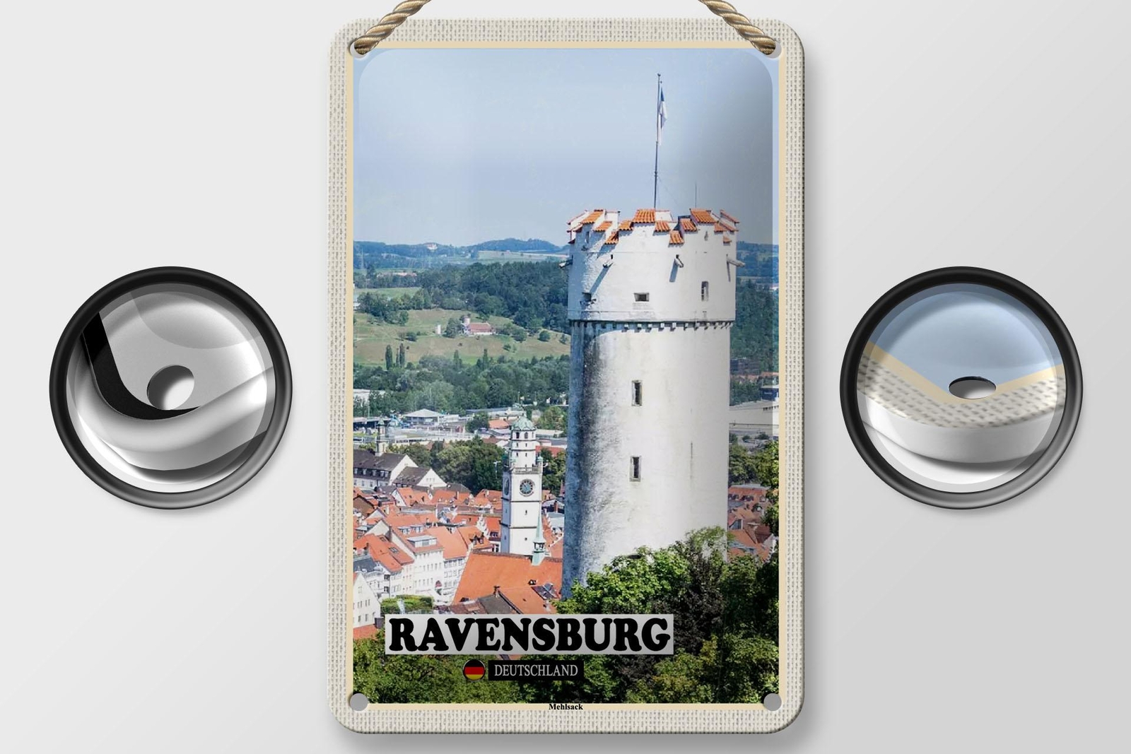 Blechschild Städte Ravensburg Mehlsack Architektur 12x18 cm Schild ...