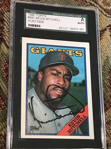 KEVIN MITCHELL 1988 Topps #497 SIGNED AUTOGRAPHED CARD MVP YEAR SGC ...
