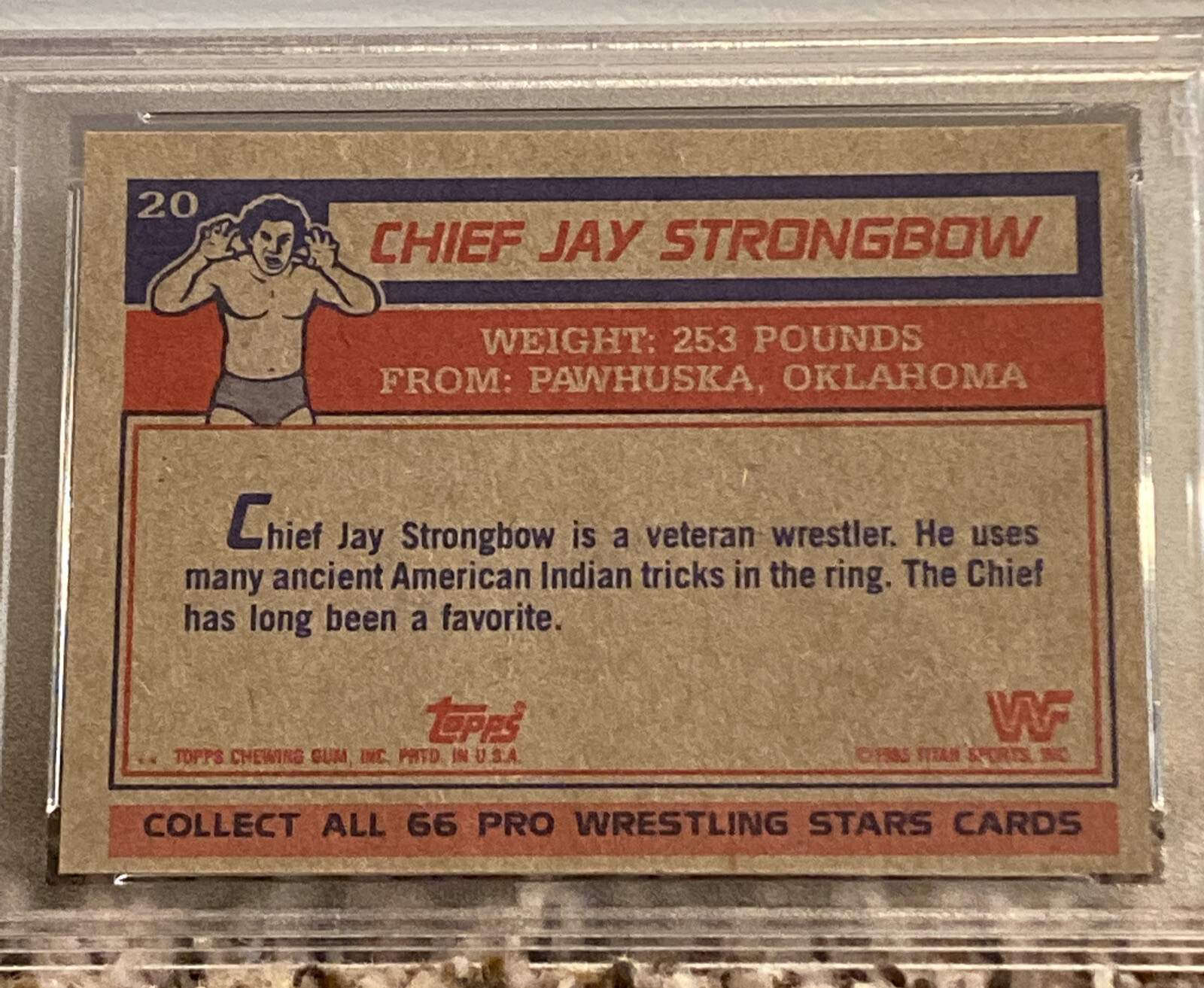 1985 Topps WWF Chief Jay Strongbow Card #20 PSA 5 NM | eBay