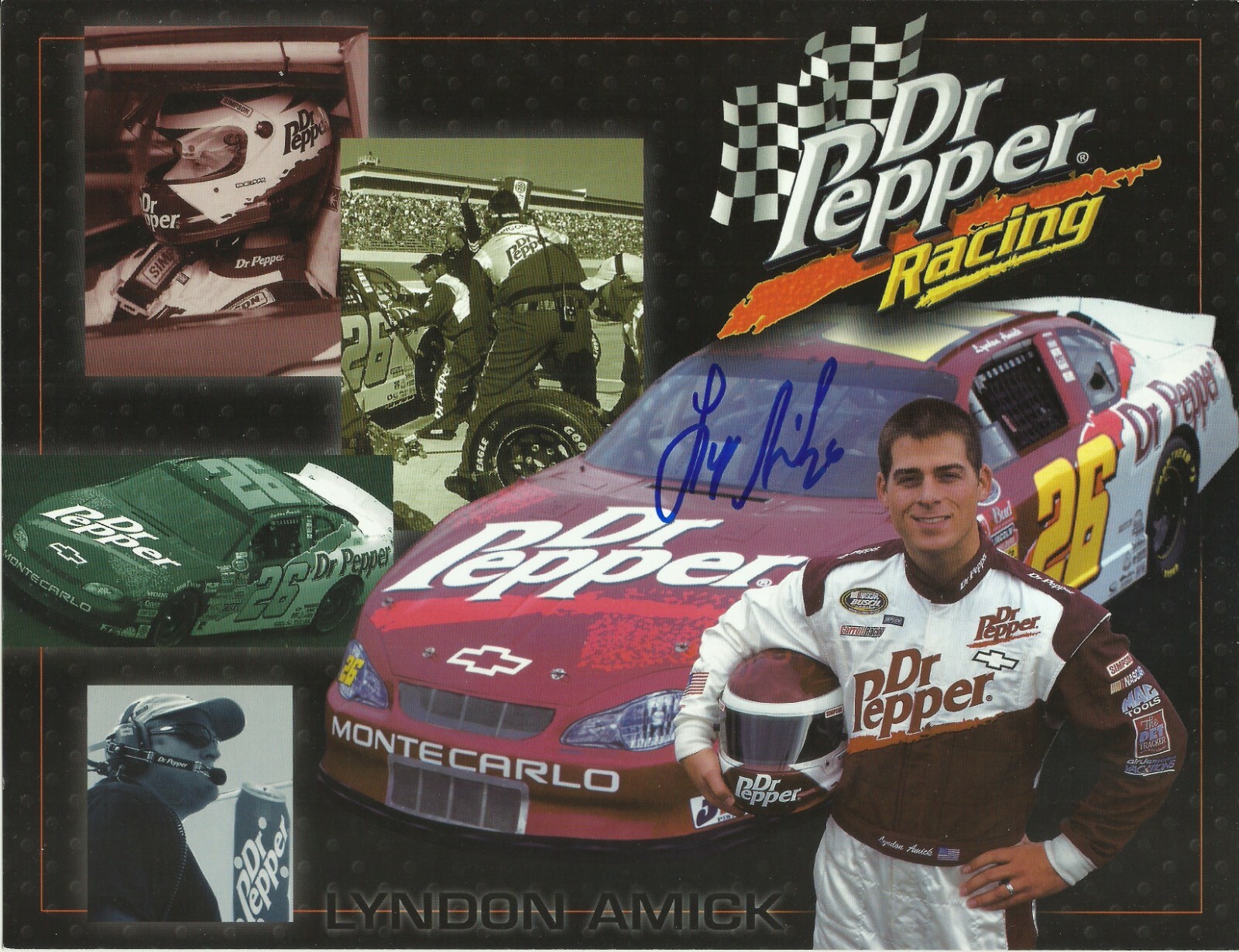Lyndon Amick NASCAR Racing Original Autograph 8x11 Signed Hero Card | eBay