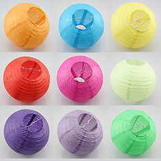 Bulk Lot x 12 Color Round Shape 16" Paper Lantern Wedding Party Home ...