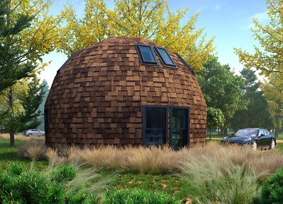 MOON HOUSE 26’ DIAM DOME FRAMING KIT PREFAB WOOD PRE-CUT DIY HOME FRAME ...