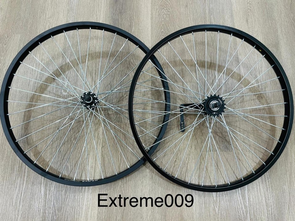 26" Weinmann Bicycle Alloy Black Chrome Wheels 36 Spoke Front & Rear ...