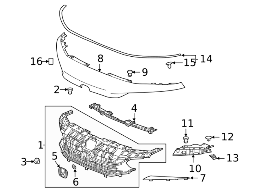 New Genuine Honda Front Grille Spacer Garnish Left (2022-2024) OE ...