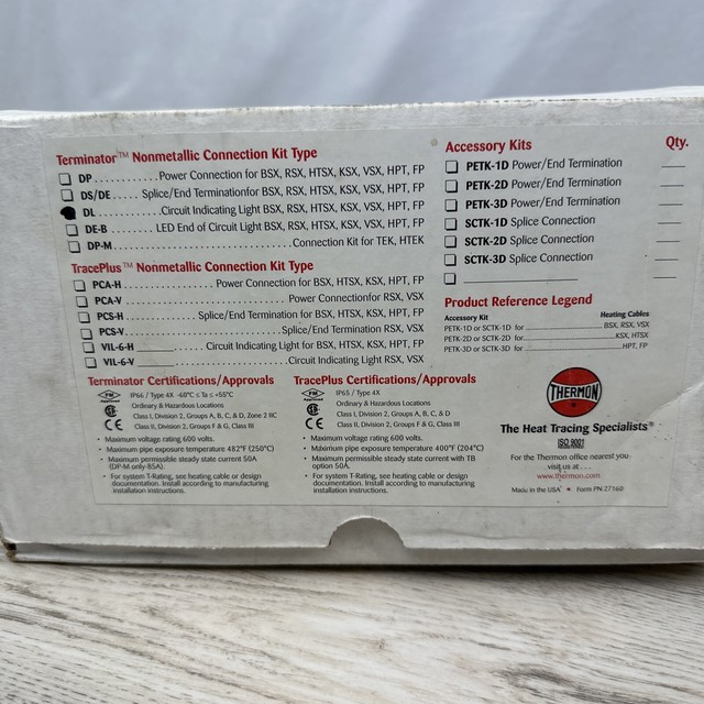 Thermon 23400 Terminator DP Power Connection Kit for sale online | eBay