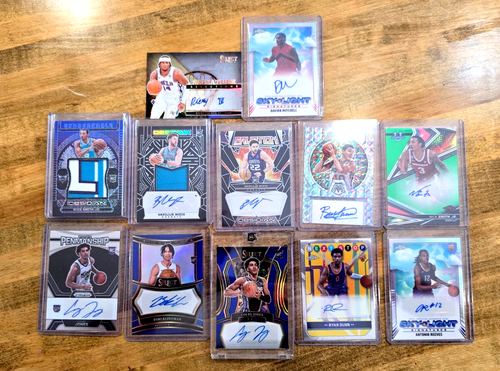 NBA 45 Card Lot (Select, Prizm, Obsidian Topps) Autographs, Mem ...