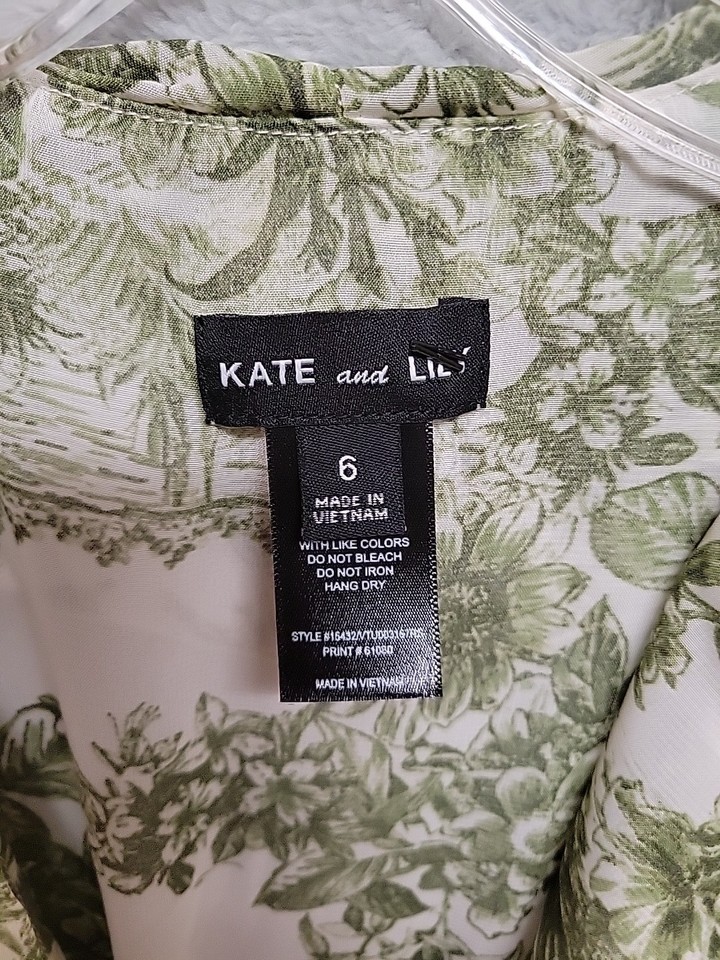 Kate and Lily Women's Floral Maxi Size 6 Ivory and Green NWT | eBay