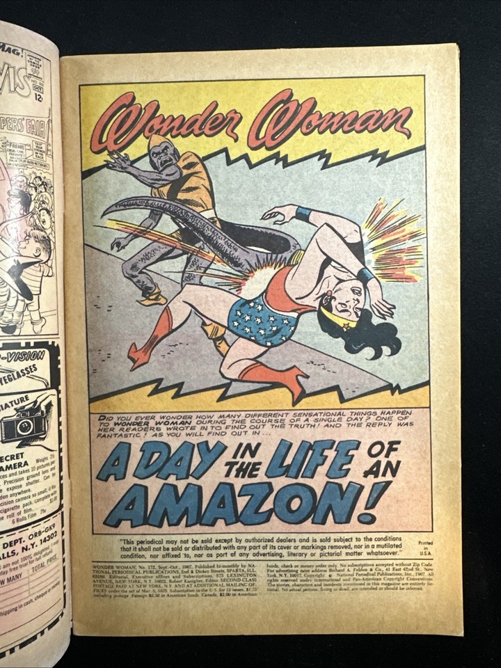 Wonder Woman #172 1967 Silver Age DC Comic Book 1st Print VG *A6 | eBay