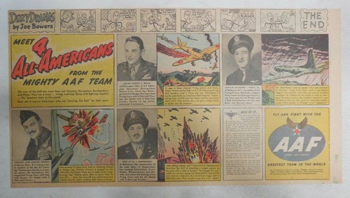 AAF Recruiting Ad: Meet 4 All-Americans of the AAF ! 1944 Size 7.5 x 15 ...