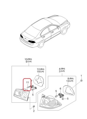( 1 ) GENUINE 1864316004N Tail Lamp Bulb Fits Various 2004-2017 Hyundai ...