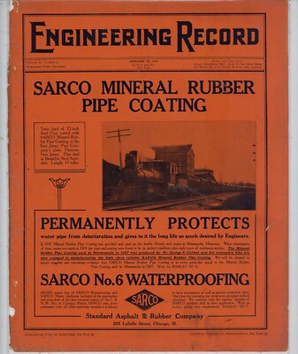 1910 Standard Asphalt, SARCO Ad: Paterson, New Jersey East Jersey Pipe ...