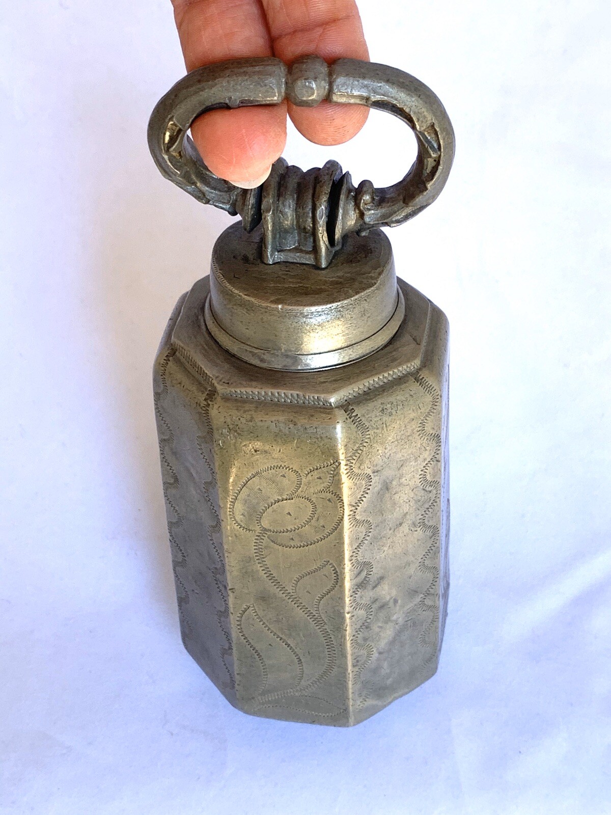 Rare Antique German Pewter Tea Canister Flask Bottle SCHRAUBFLASCHE ...