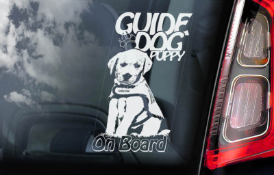GUIDE DOG PUPPY Car Sticker, Labrador Retriever Dog Window Sign Decal ...
