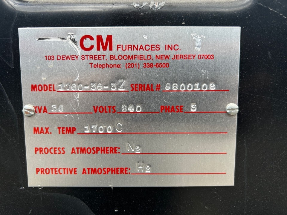 CM Inc. 1700C high temperature tube furnace model 1760-36-3Z | eBay
