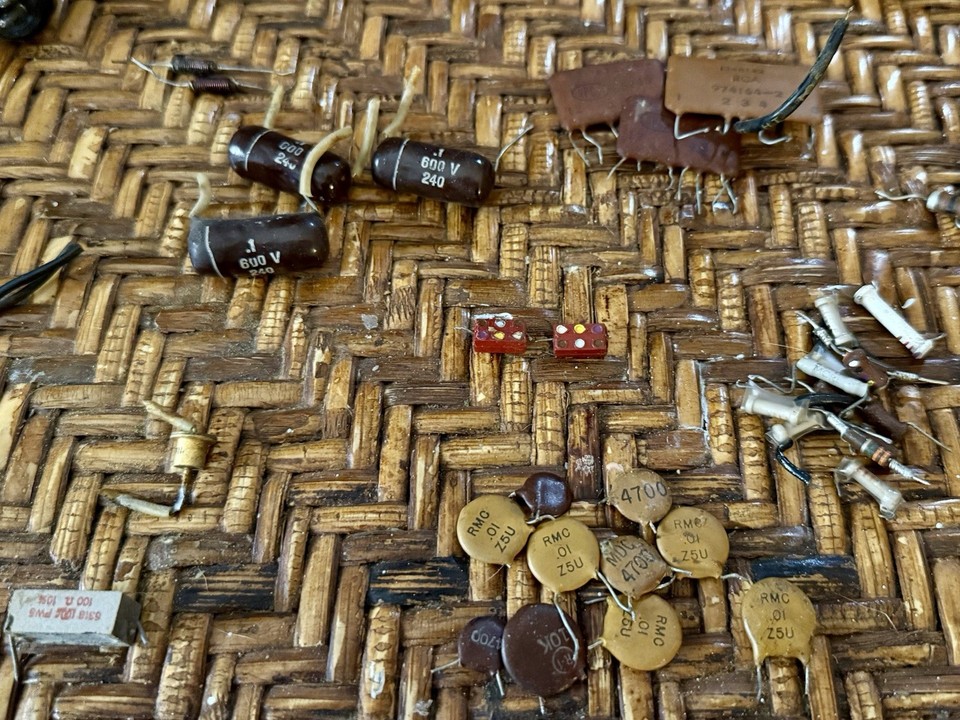 Lot of Vintage Transformers Resistors Capacitors Electrical Components ...