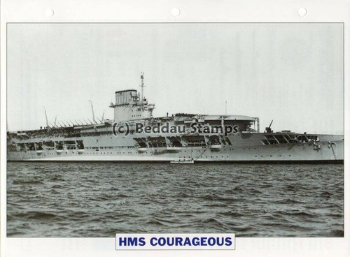 1916 HMS COURAGEOUS Aircraft Carrier Ship / GB Warship Photograph Maxi ...