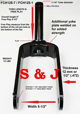 Heavy Duty Tail Wheel Fork For Rotary Cutter 1-1/4" Yoke- 3/4" Axle | eBay