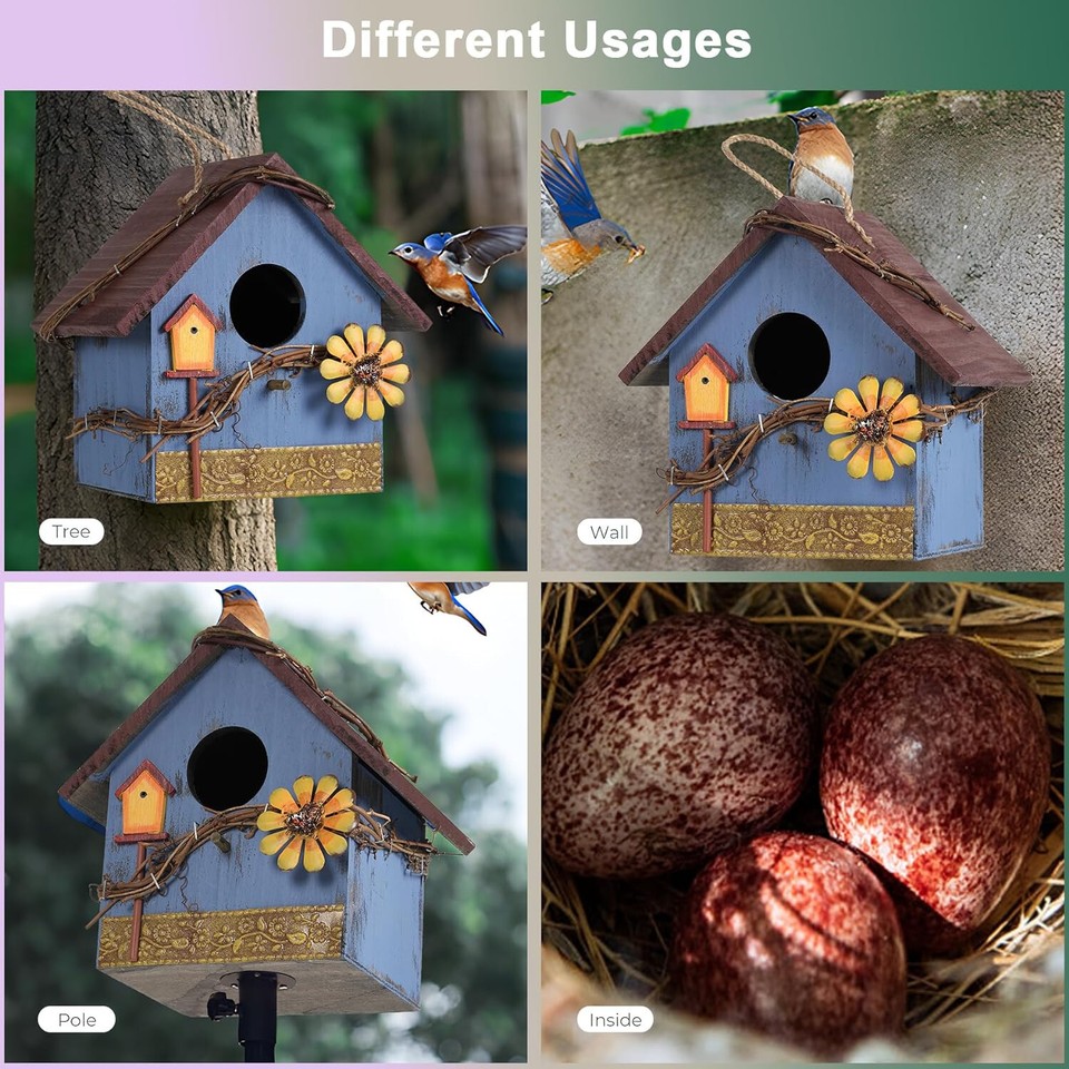 Hanging Bird Houses for Outside Decor Birdhouse,Garden Bird Feeders for ...