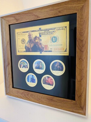 Marvel Avengers Coin Set In Frame. Hulk, Thanos, Nebula, Scarlett Witch ...