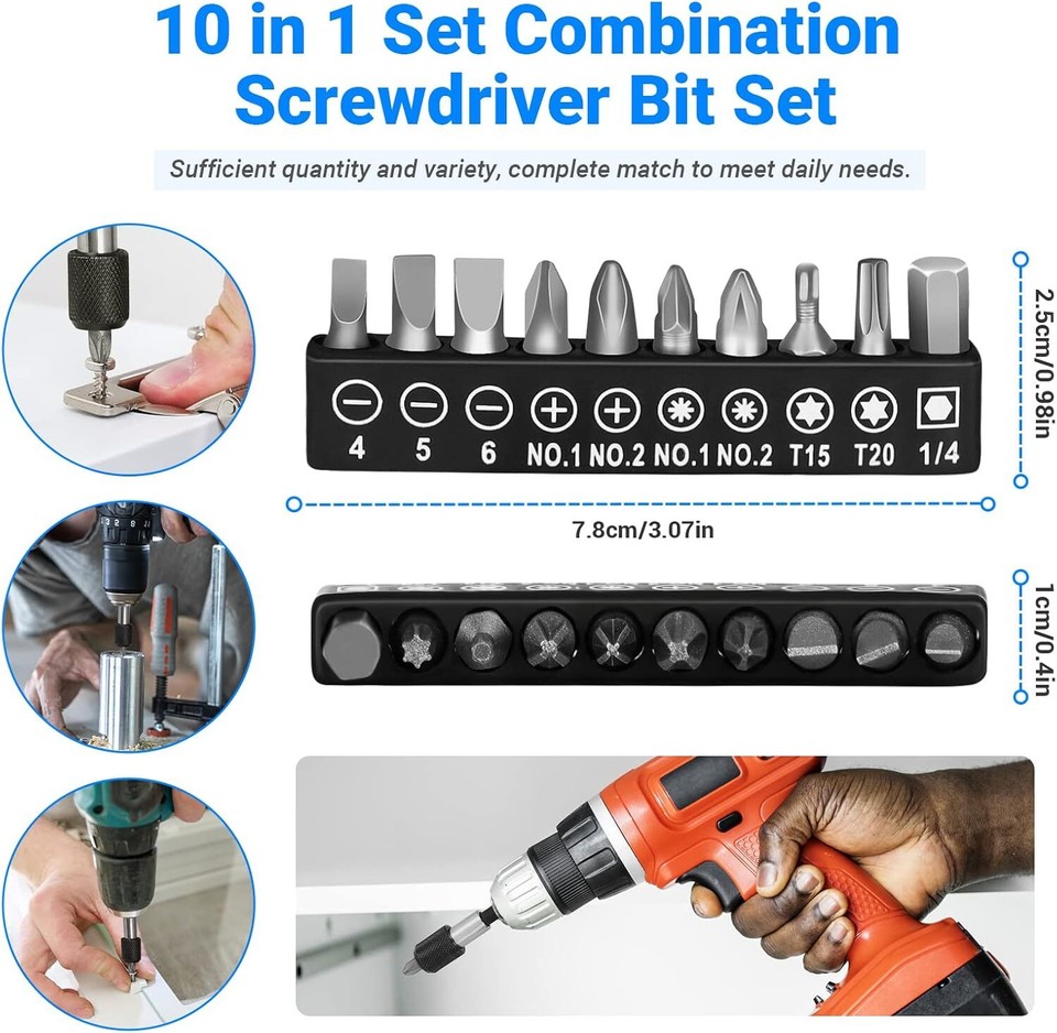 Flexible Drill Bit Extension Right Angle Drill Attachment Set, 360 ...