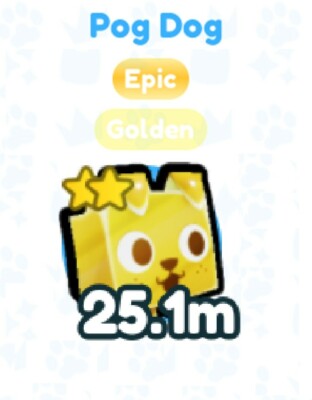 Golden Gold Pog Dog Pet Exclusive on Pet Sim Simulator X PSX on Roblox ...