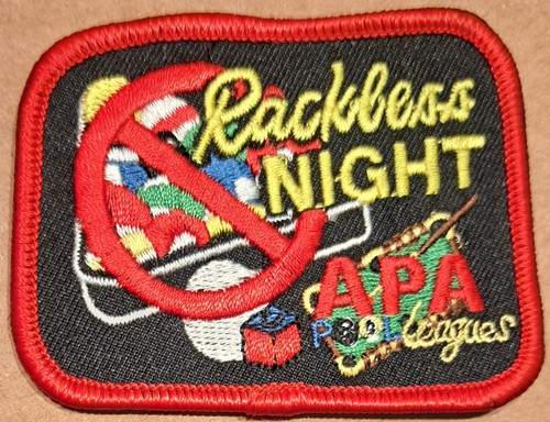 Rackless Night APA Pool Leagues embroidered sew on patch | eBay
