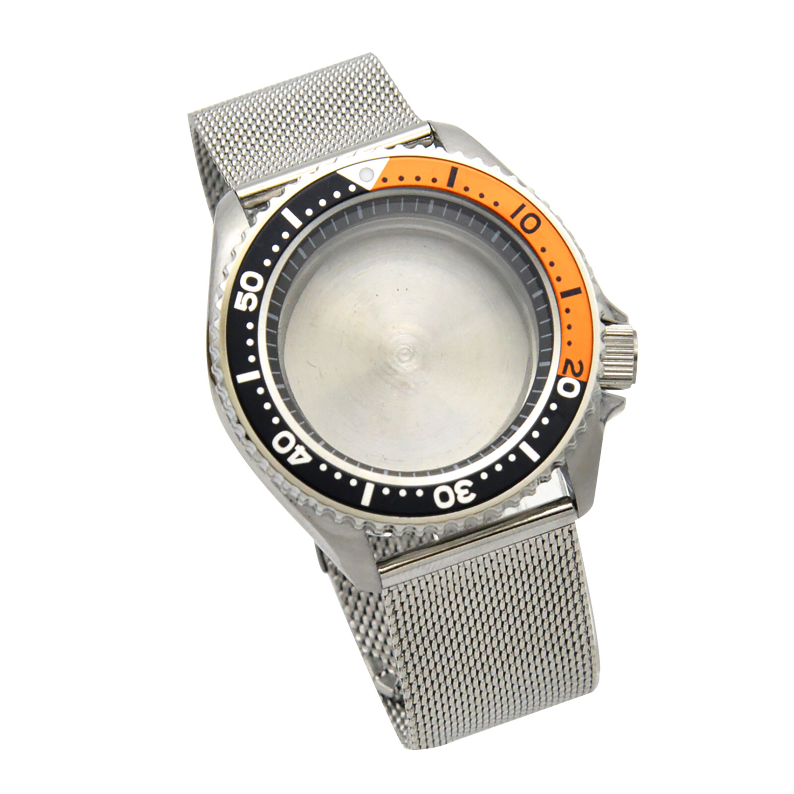 42MM Black+Orange Aluminum Bezel Watch Case Set For Japanese NH35 NH36 ...