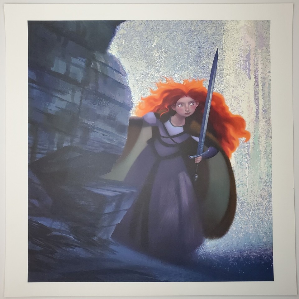 Merida Brave Lithograph Pixar Disney Poster 13x13 Digital Concept Art ...