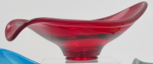 Viking Glass Epic Ruby Red Oval Bon Bon #1458 Console Bowl 🥣 10" Oblong ...