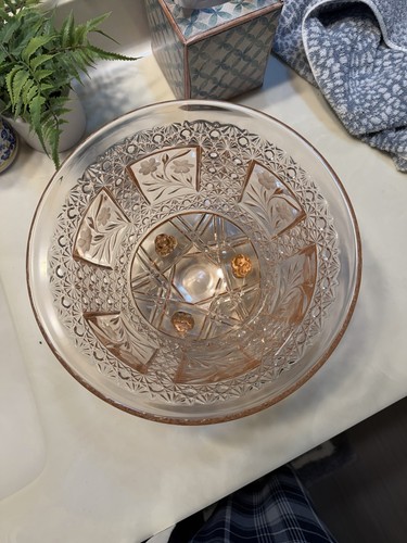 1920's Vintage Large McKee EAPG Pink Flared Bowl - Pink Depression ...