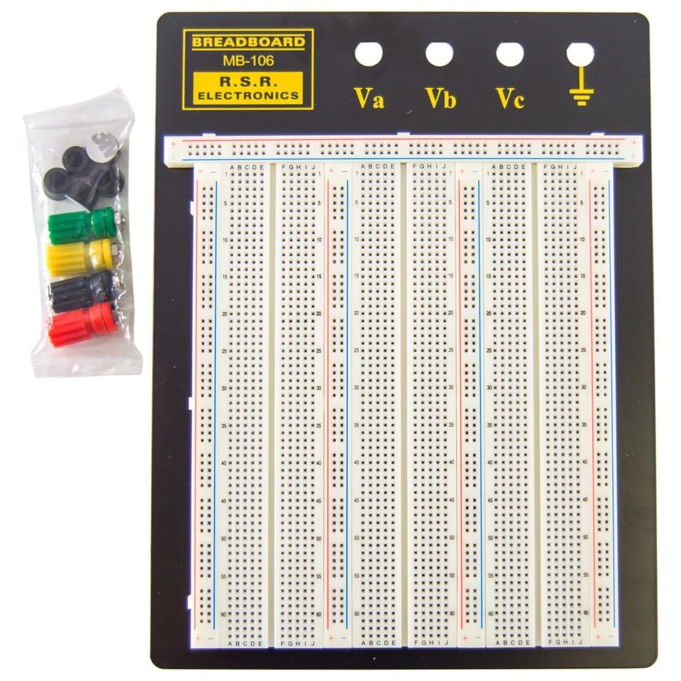 2390 Tie Point Solderless Breadboard with 4 Binding Posts, Metal ...
