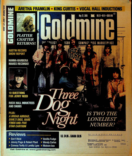 Goldmine Magazine 648 May 27 2005 Three Dog Night Jerry Reed Aretha ...