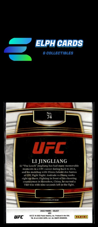 2022 Panini Select UFC #74 Li Jingliang | eBay