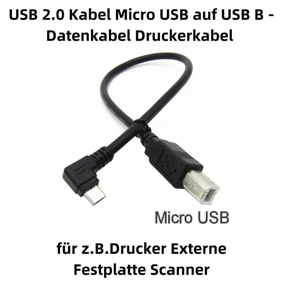 C46 Micro USB Stecker OTG auf USB B Stecker Kabel rechten Winkel ...