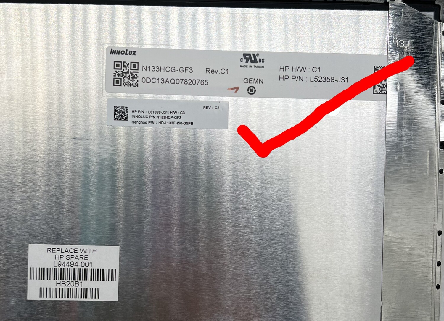 L94494-001 HP ENVY X360 13Z-AY100 13Z-AY000 Touch screen LCD PANEL ...