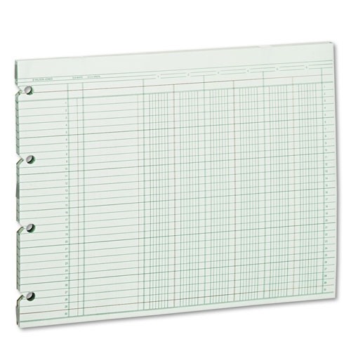 Wilson Jones Green Columnar Ruled Ledger Paper 6 Columns and 30 Lines ...