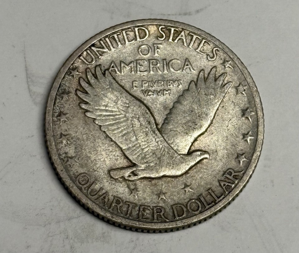 VF 1927-P Standing Liberty Silver Quarter Original Very Fine 25c U.S ...