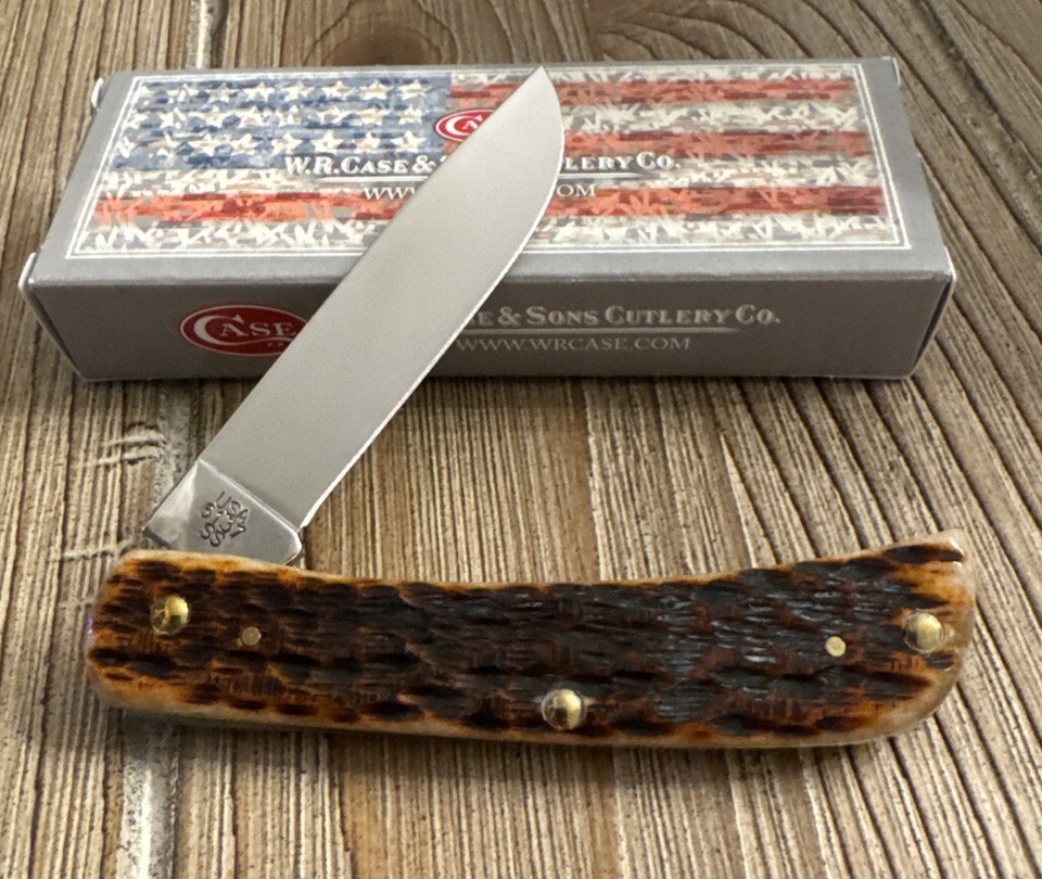 🔥 2021 CASE XX 6137 Brown Bone Arrowhead Shield Sod Buster Pocket Knife ...