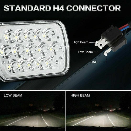 For Chevy Express Cargo Van 3500 2500 1500 Pair 7X6 5x7 LED Headlight ...
