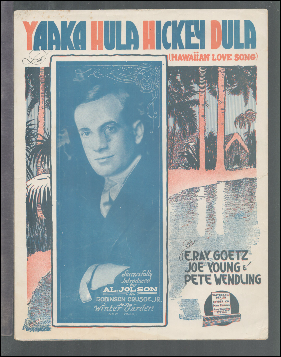 Yaaka Hula Hickey Dula 1916 AL JOLSON Hawaiian Vintage Sheet Music | eBay