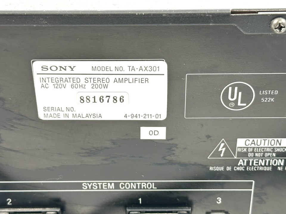 Sony TA-AX301 Acoustic Stereo Amplifier Equalizer TESTED WORKING W ...