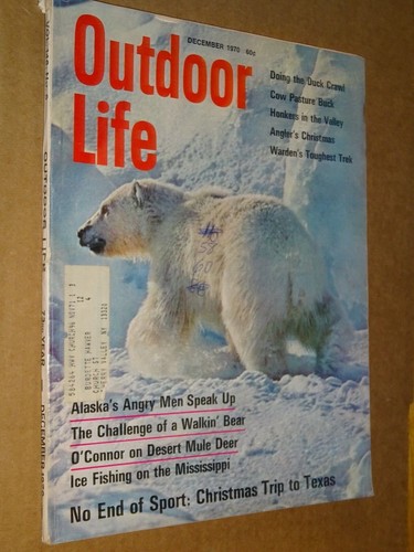 1970 Outdoor Life Magazine December issue Polar Bear scene on cover | eBay