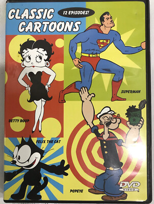 Classic Cartoons DVD Set Superman Popeye Felix The Cat Betty Boop 12 ...