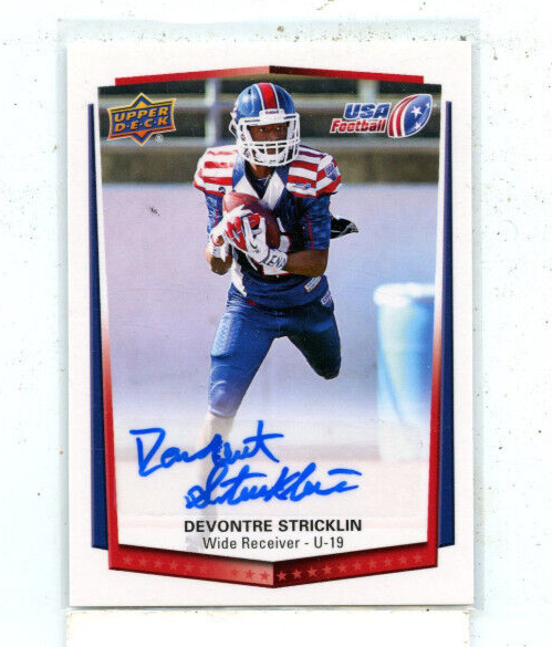 DEVONTRE STRICKLIN 2015 Upper Deck USA Football U-18 Auto Autograph #14 ...