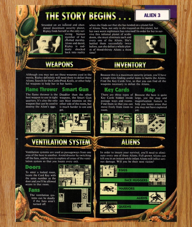 Alien 3 Game Boy Nintendo Fox - 2 Page Video Game Print Ad Poster Art ...