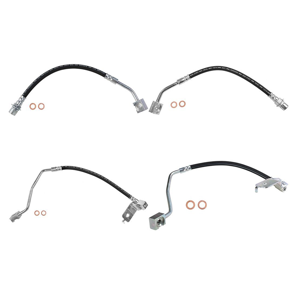 4 Brake Line Brake Hydraulic Hose Front Rear For 1996 1998 Ford Mustang ...