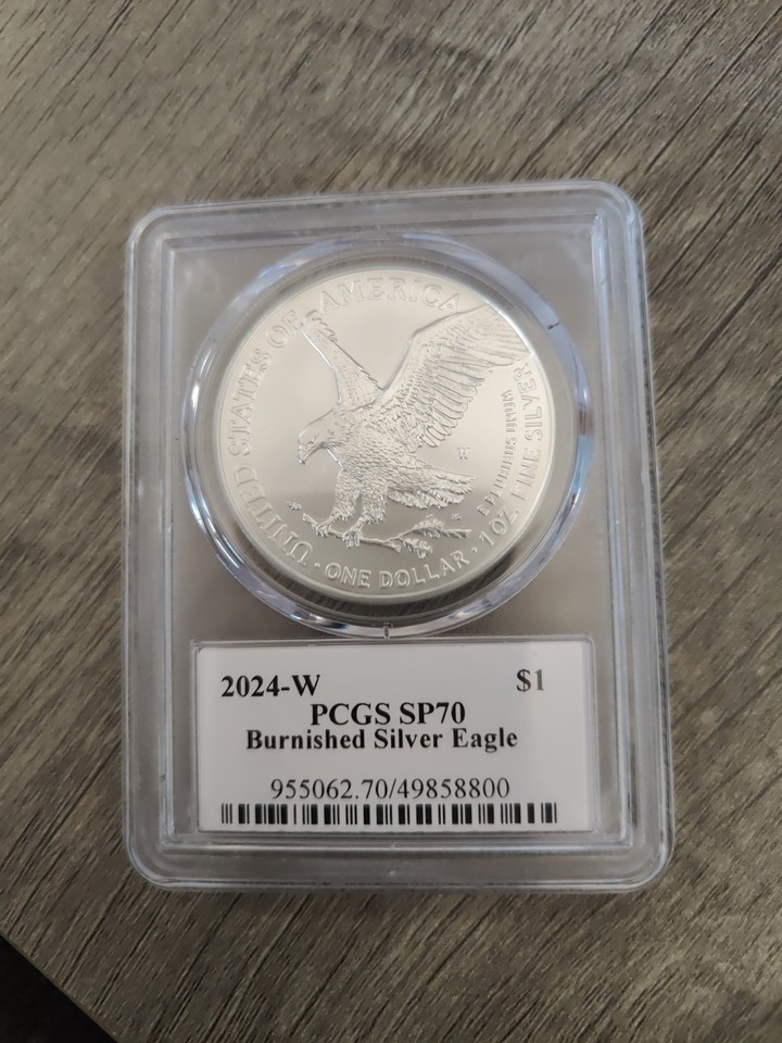 2024-W Burnished American Silver Eagle PCGS SP 70 Ultra Label from ...